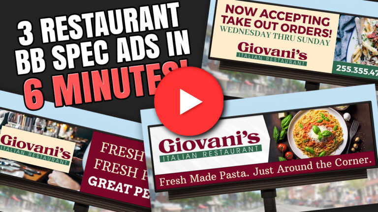 Video Creating Spec Billboard Ads For Potential Advertisers